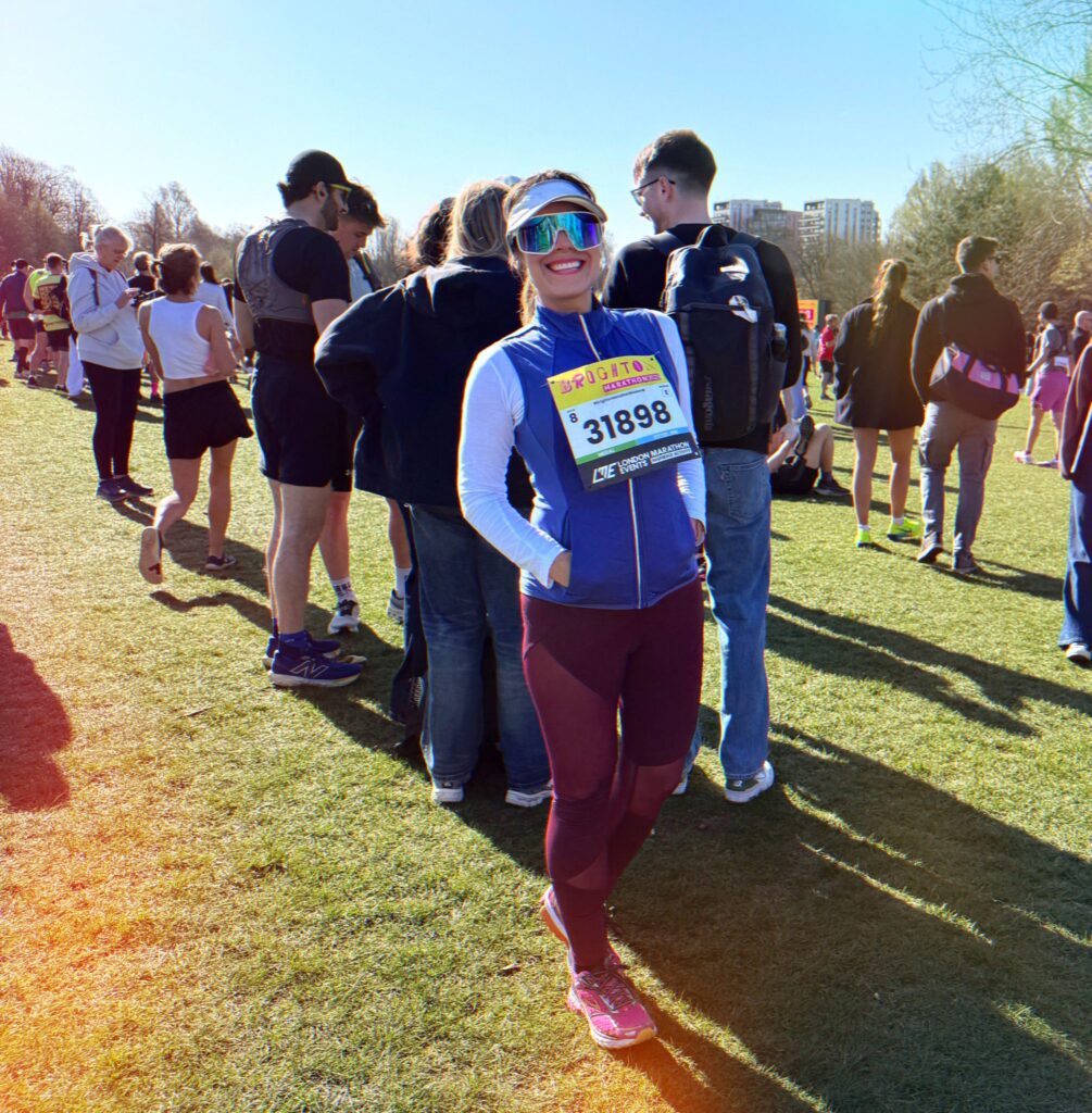 Betty crosses Brighton Marathon finish line - Stagetext
